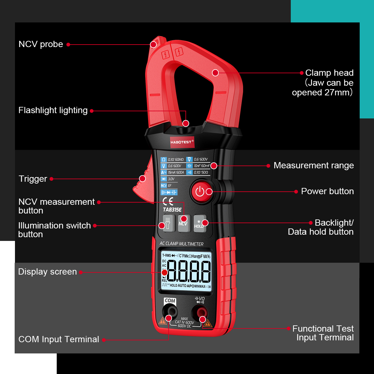 Promotional HABOTEST TA8315 Clamp Multimeter / TA802 Smart Pen Type ...