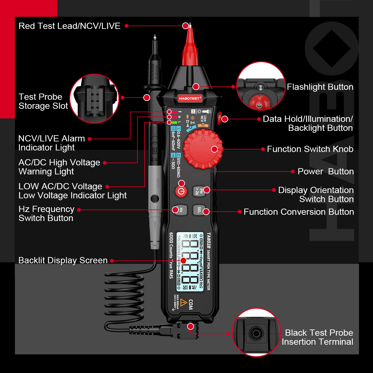 Promotional HABOTEST TA8315 Clamp Multimeter / TA802 Smart Pen Type ...