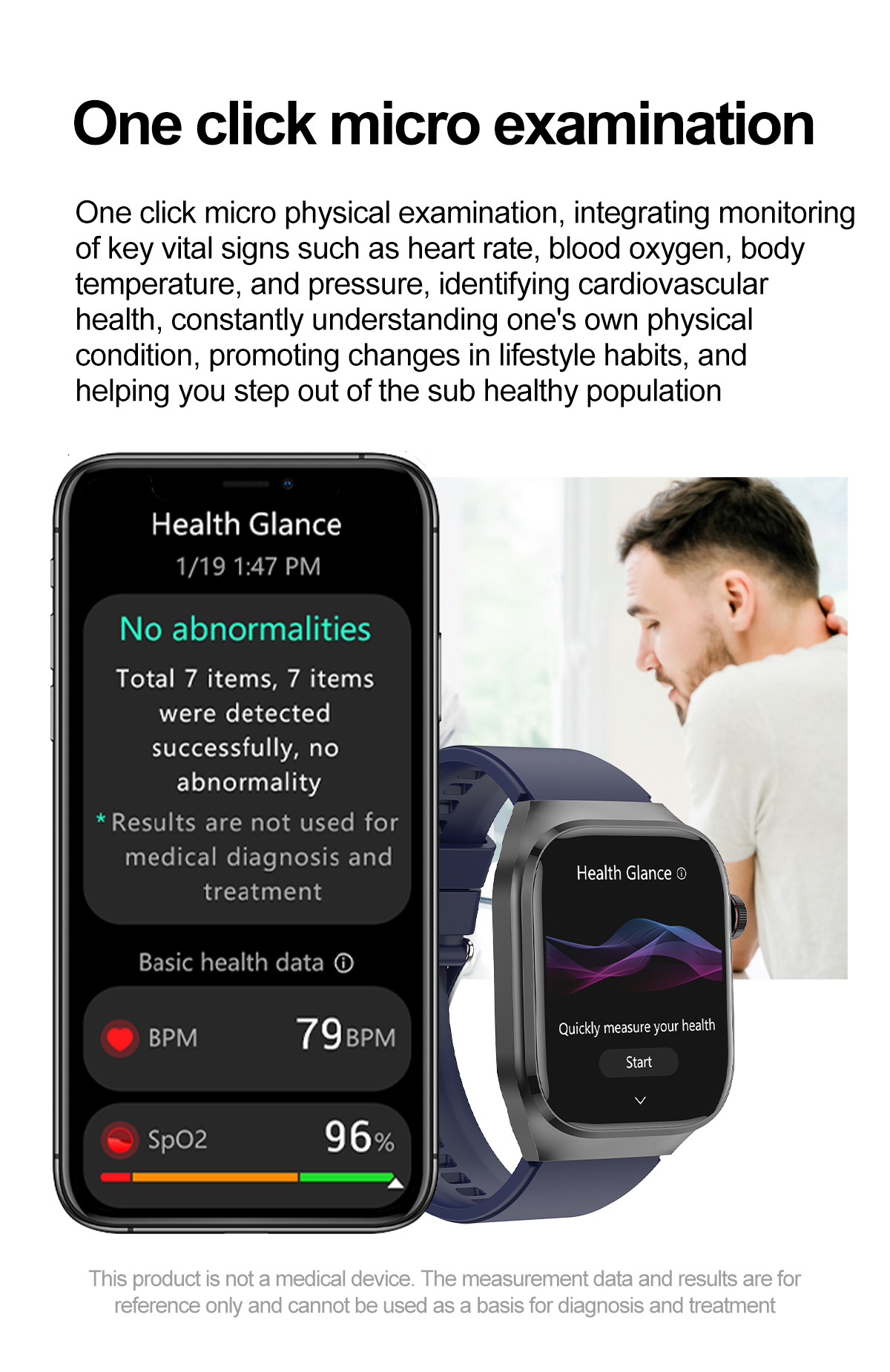 New TK16 Smartwatch Micro Examination Bluetooth Call ECG Body Fat ...