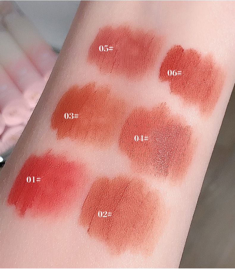 Gege Bear Matte Lipstick, Lip Gloss, Matte Velvet Texture, Moisturizing Glaze Waterproof Pink ...