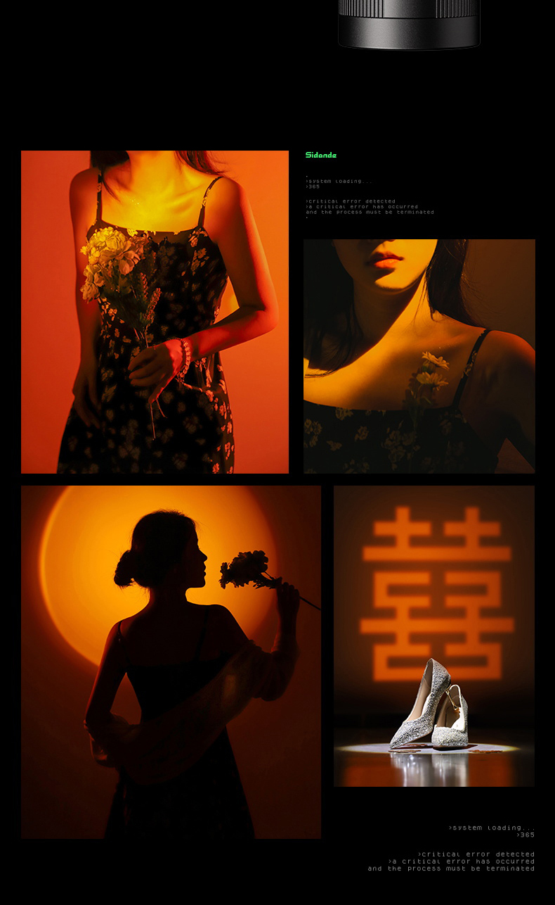 SIDANDE 10W Flashlight Four Color Projection Light Built-in 8400mAh ...