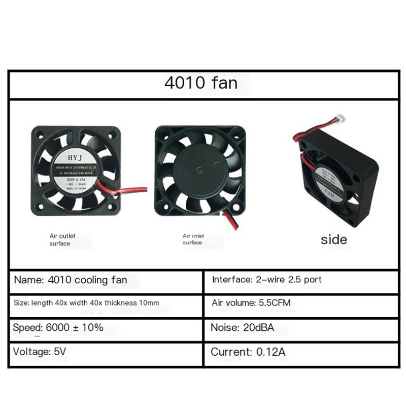 5V 2-Pin 40x40x10mm 50x50x10mm 60x60x10mm PC Computer CPU System ...