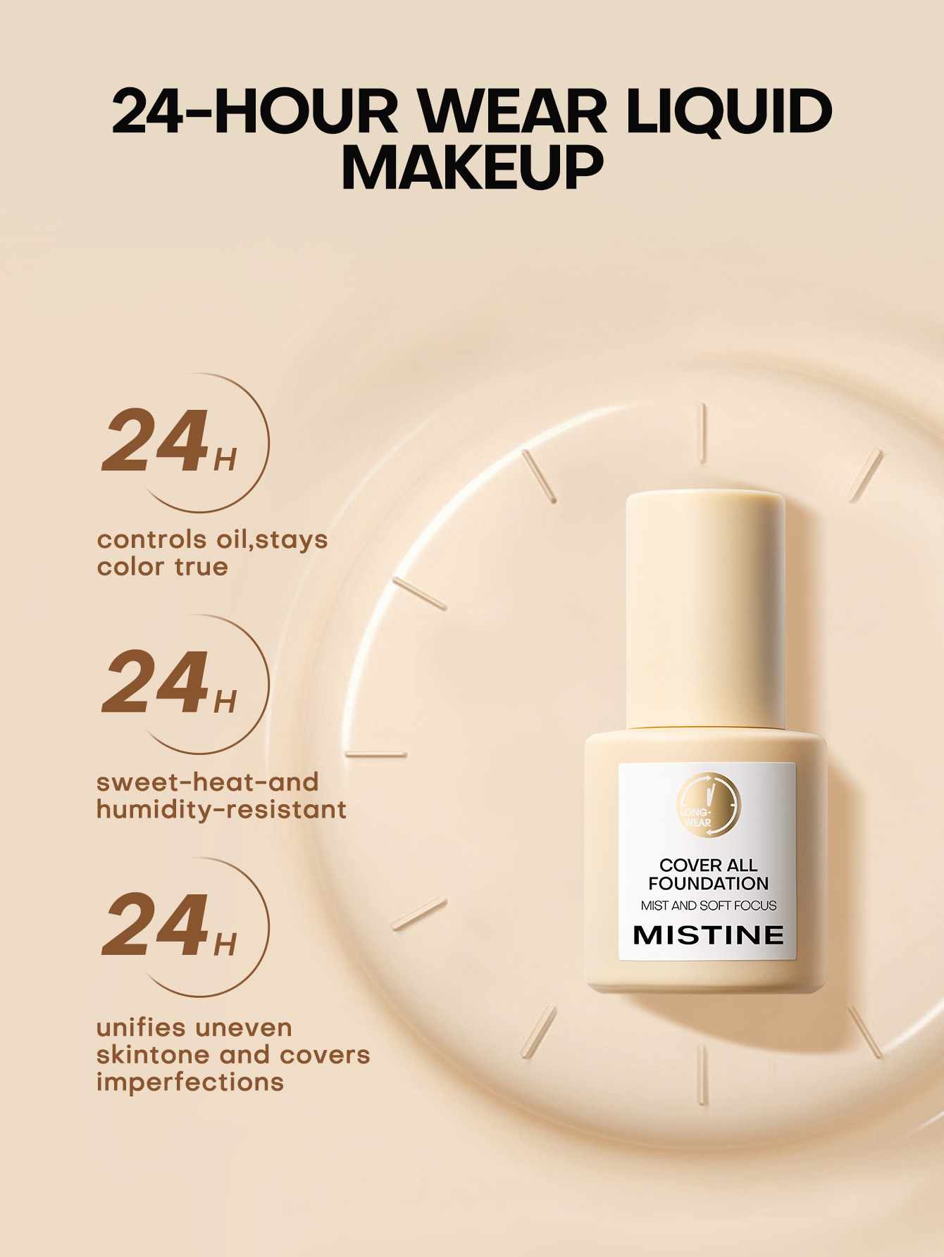 MISTINE Foundation Long-lasting Cover All Oil Control Moisturizing ...