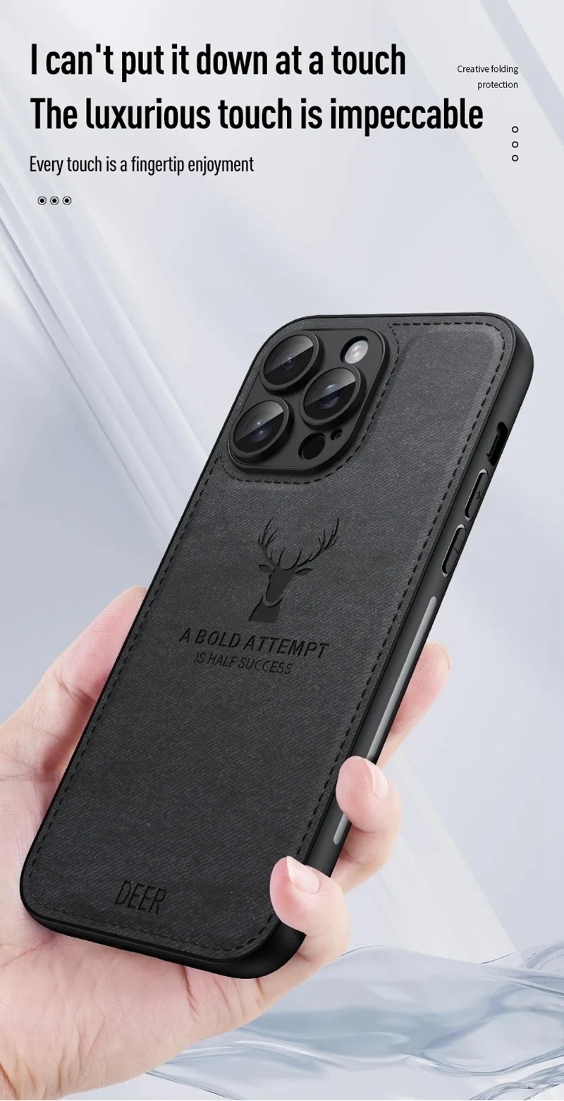 Luxury Deer Cortex Phone Case For iPhone 17 Air 16 15 14 Plus 13 12 11 ...