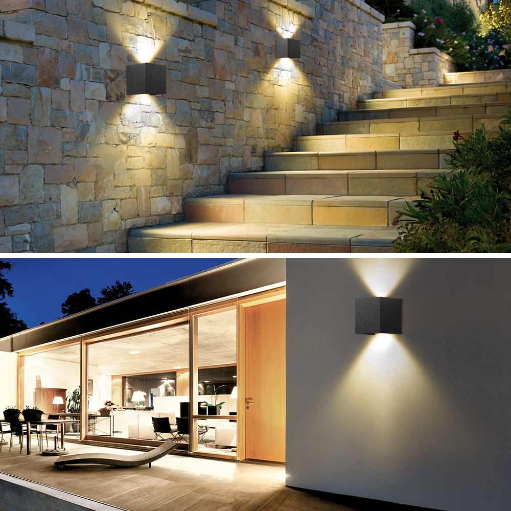 LED Wall Light Square Lampu 12W 6W Waterproof Outdoor Garden Lighting ...