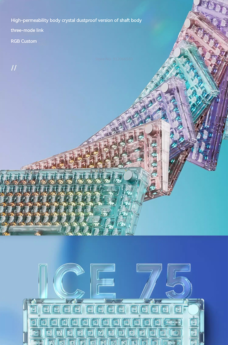 Akko MonsGeek ICE 75 Mechanical Keyboard Multi Modes RGB Backlit ...