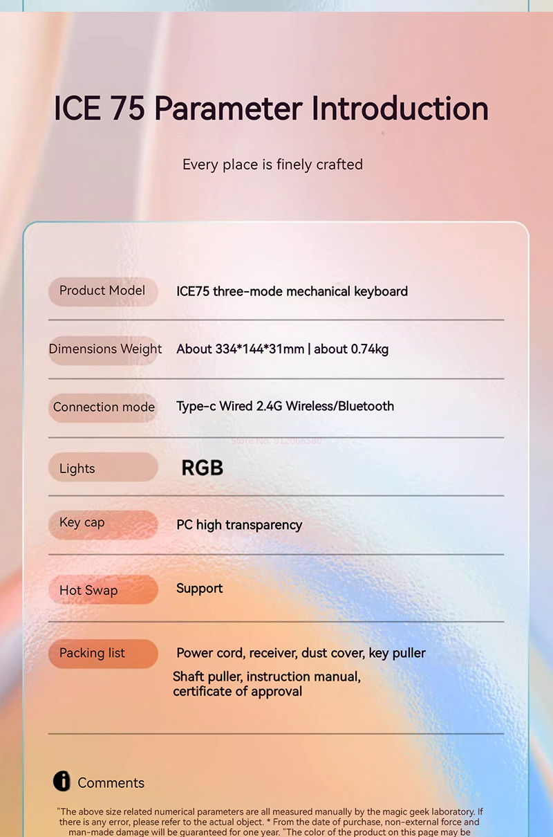 Akko MonsGeek ICE 75 Mechanical Keyboard Multi Modes RGB Backlit ...