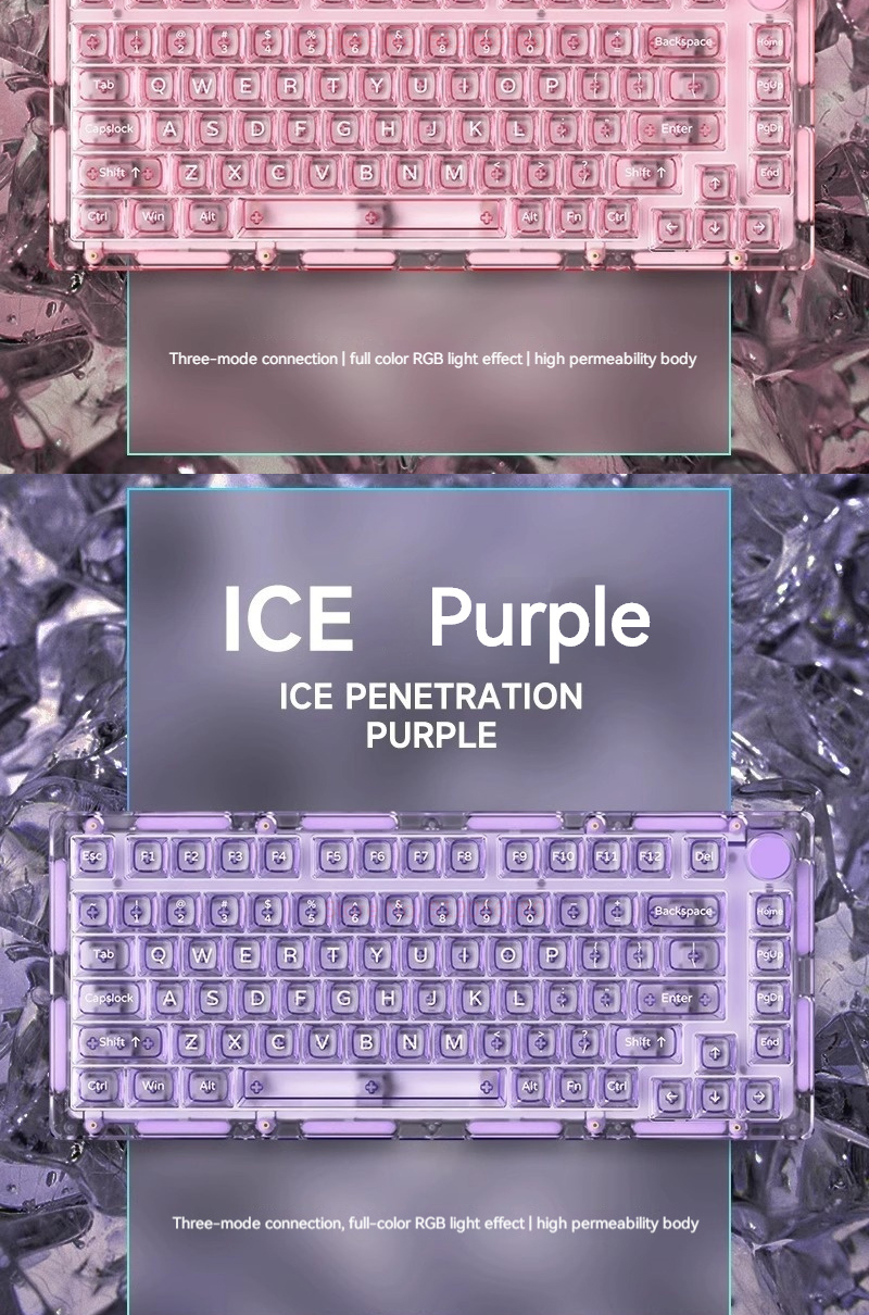 Akko MonsGeek ICE 75 Mechanical Keyboard Multi Modes RGB Backlit ...