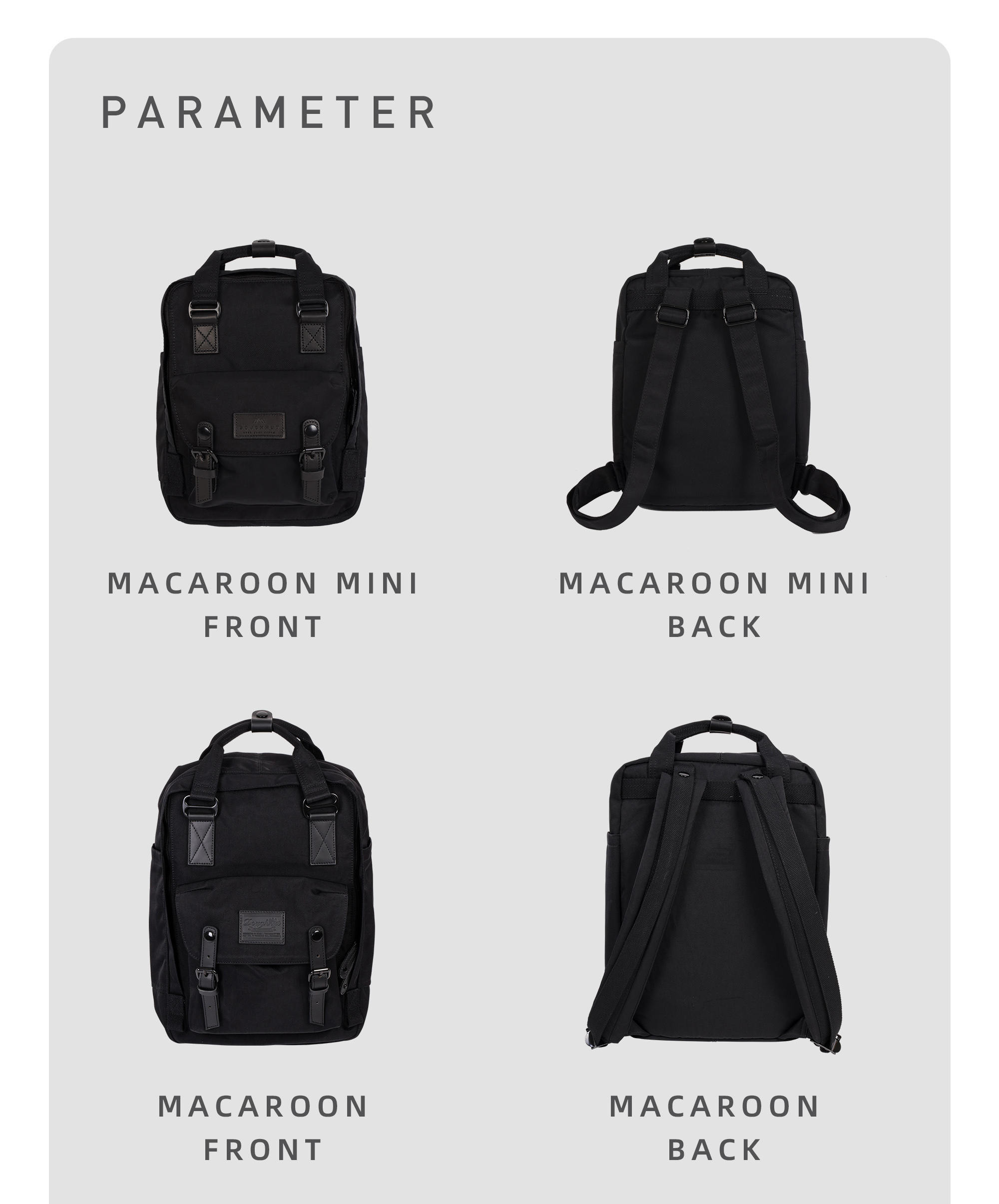 Doughnut Macaroon Black Series Unisex Multifunctional Casual Backpack ...