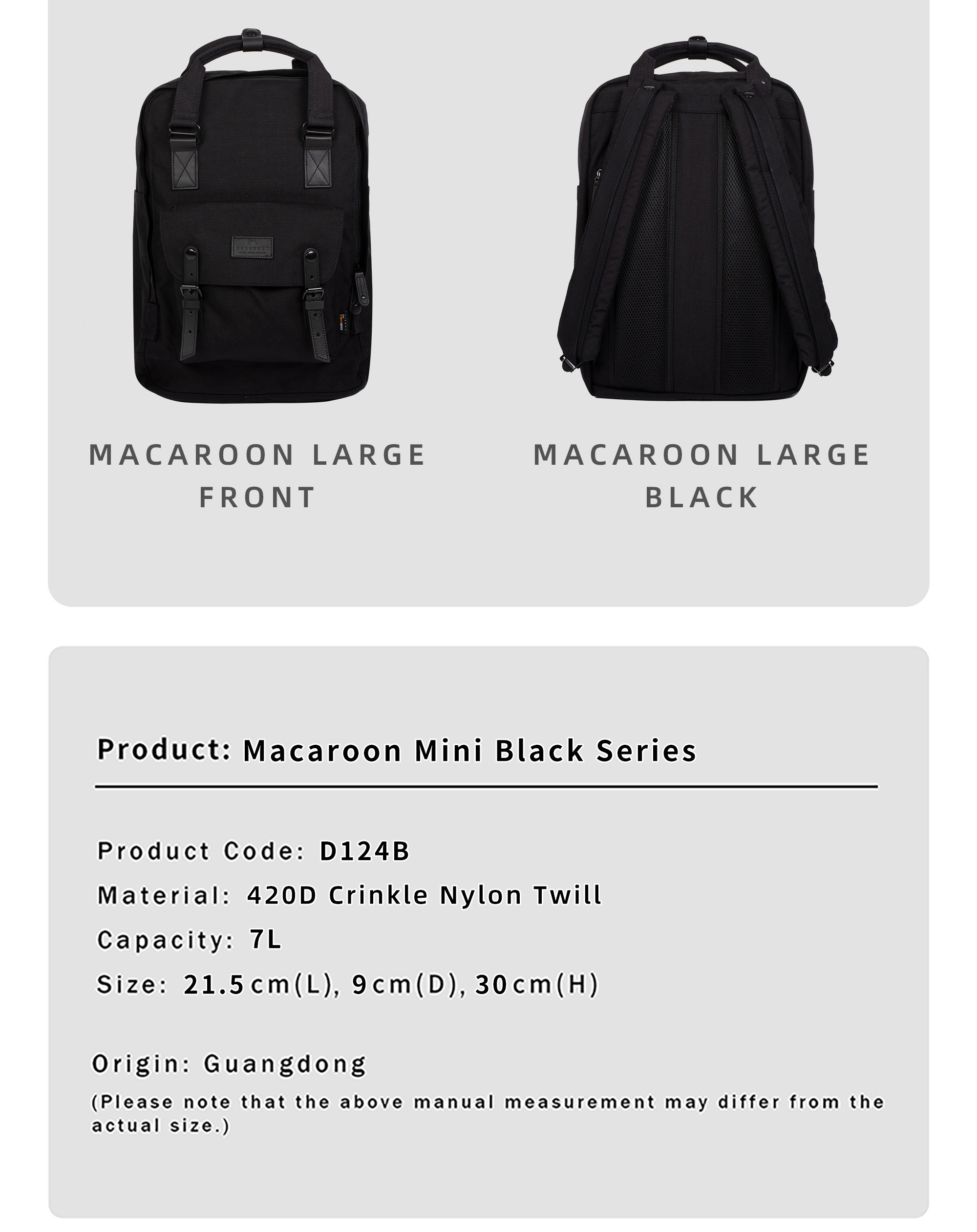 Doughnut Macaroon Black Series Unisex Multifunctional Casual Backpack ...