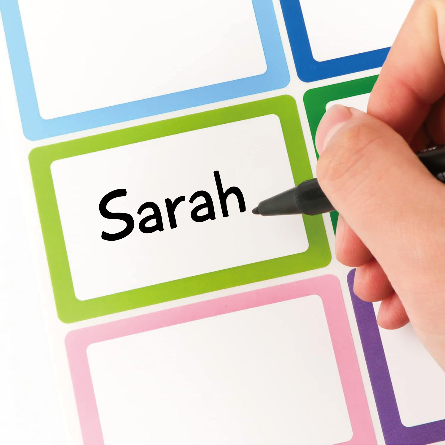 100 Pcs 10 Colors Name Tags Stickers, 2"x3"Plain Name Tag Labels ...