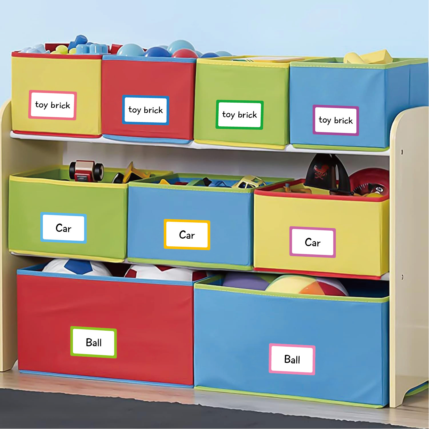 100 Pcs 10 Colors Name Tags Stickers, 2"x3"Plain Name Tag Labels ...