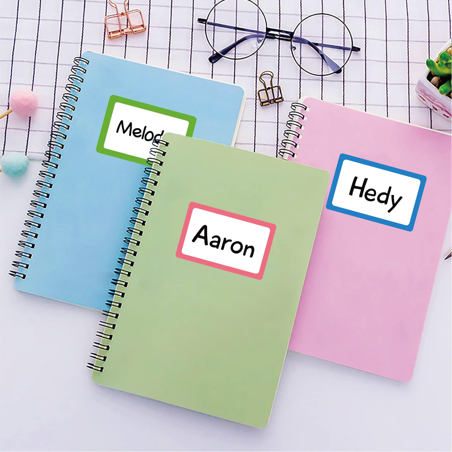 100 Pcs 10 Colors Name Tags Stickers, 2"x3"Plain Name Tag Labels ...