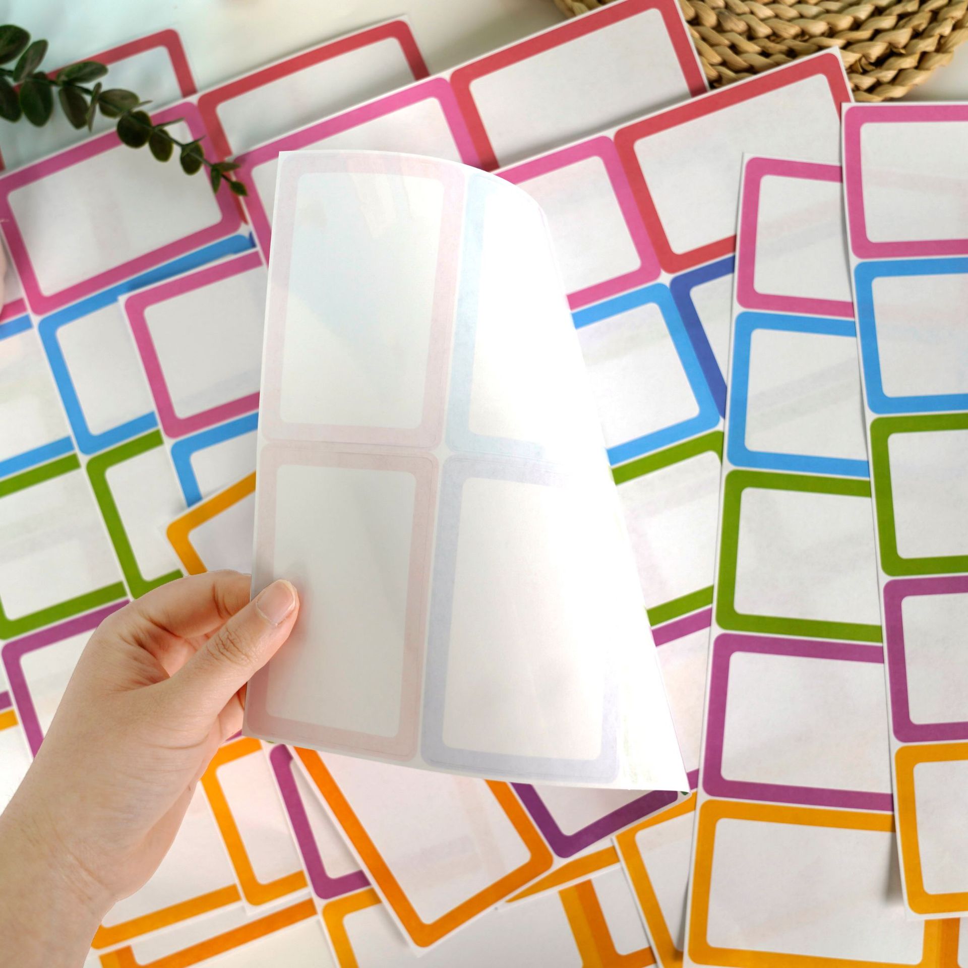 100 Pcs 10 Colors Name Tags Stickers, 2"x3"Plain Name Tag Labels ...