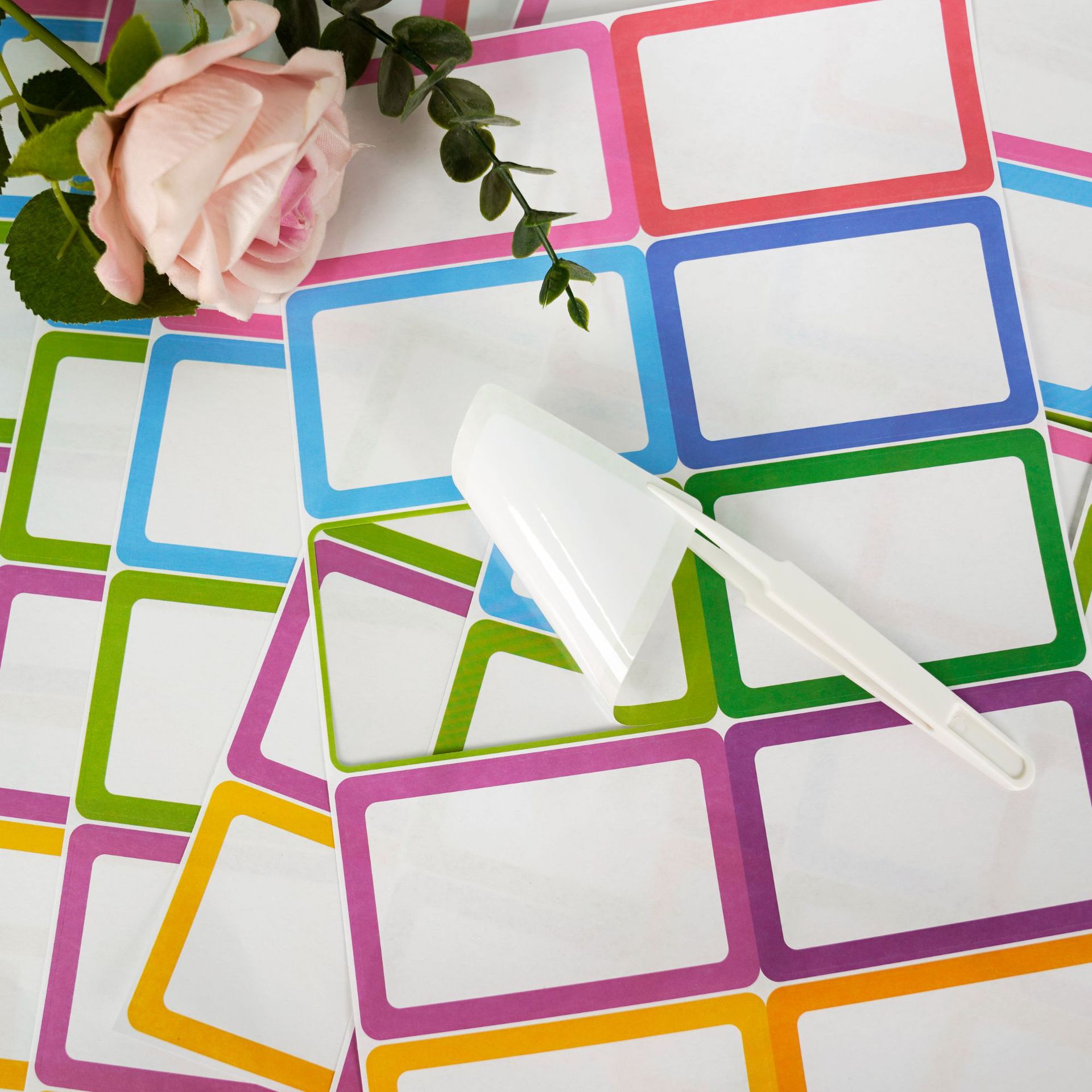 100 Pcs 10 Colors Name Tags Stickers, 2"x3"Plain Name Tag Labels ...