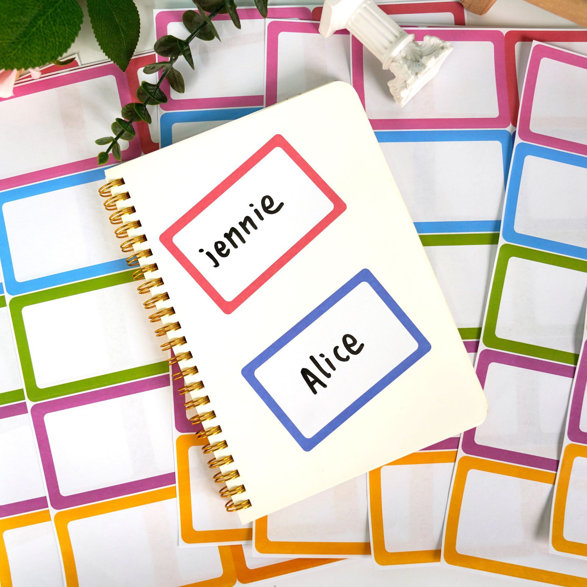 100 Pcs 10 Colors Name Tags Stickers, 2"x3"Plain Name Tag Labels ...