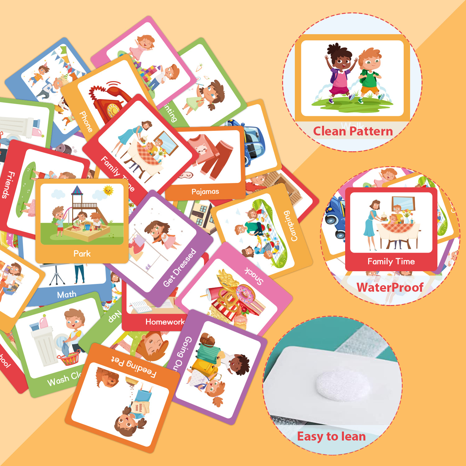 Visual Schedule for Kids Toddlers, Routine Chore Chart Magnetic Cards ...