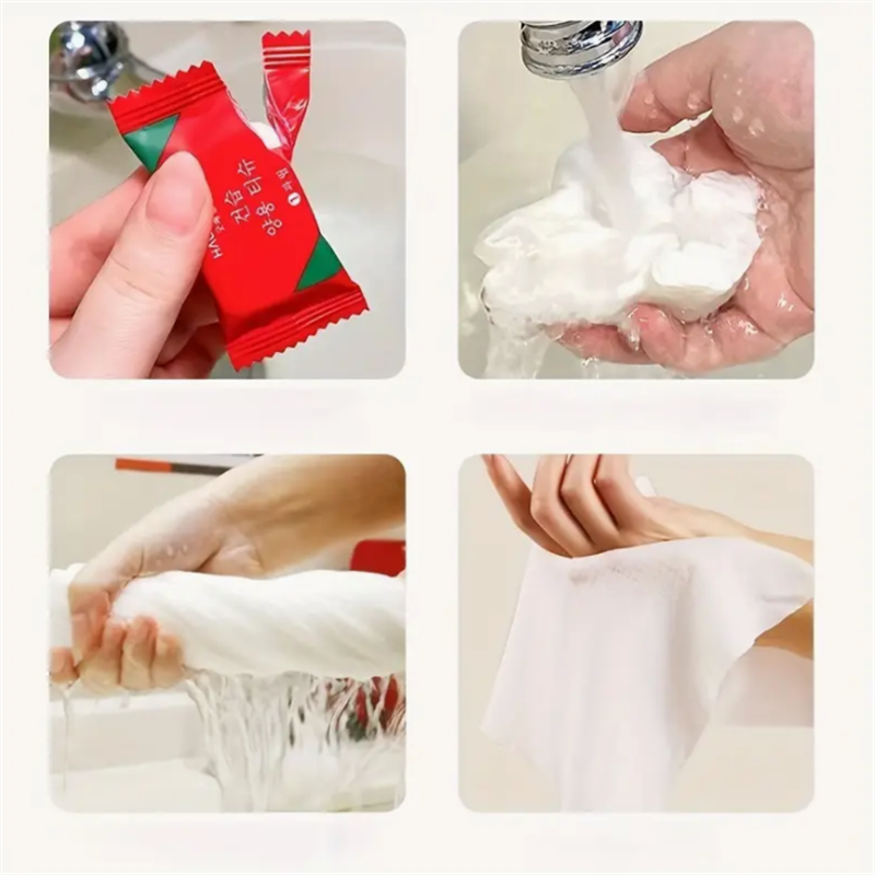 20PCS compressed towel Pure cotton travel thickened small square ...
