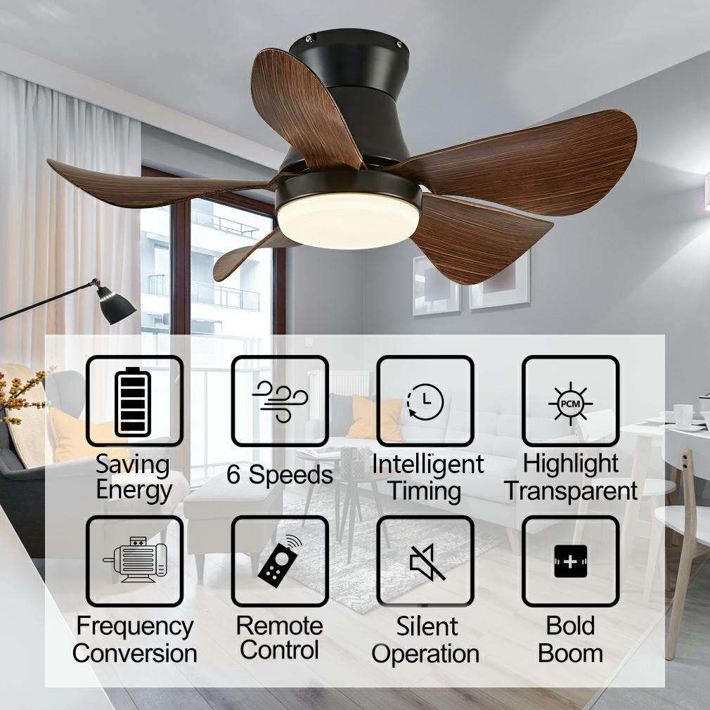 26 Inch Ceiling Fan With Light Fan With Remote Control 6 Speeds ...