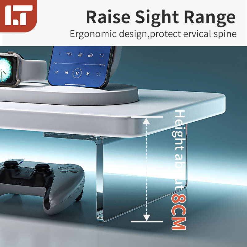 Computer Monitor Stand Desktop Height Riser Shelf Monitor Rack Acrylic ...