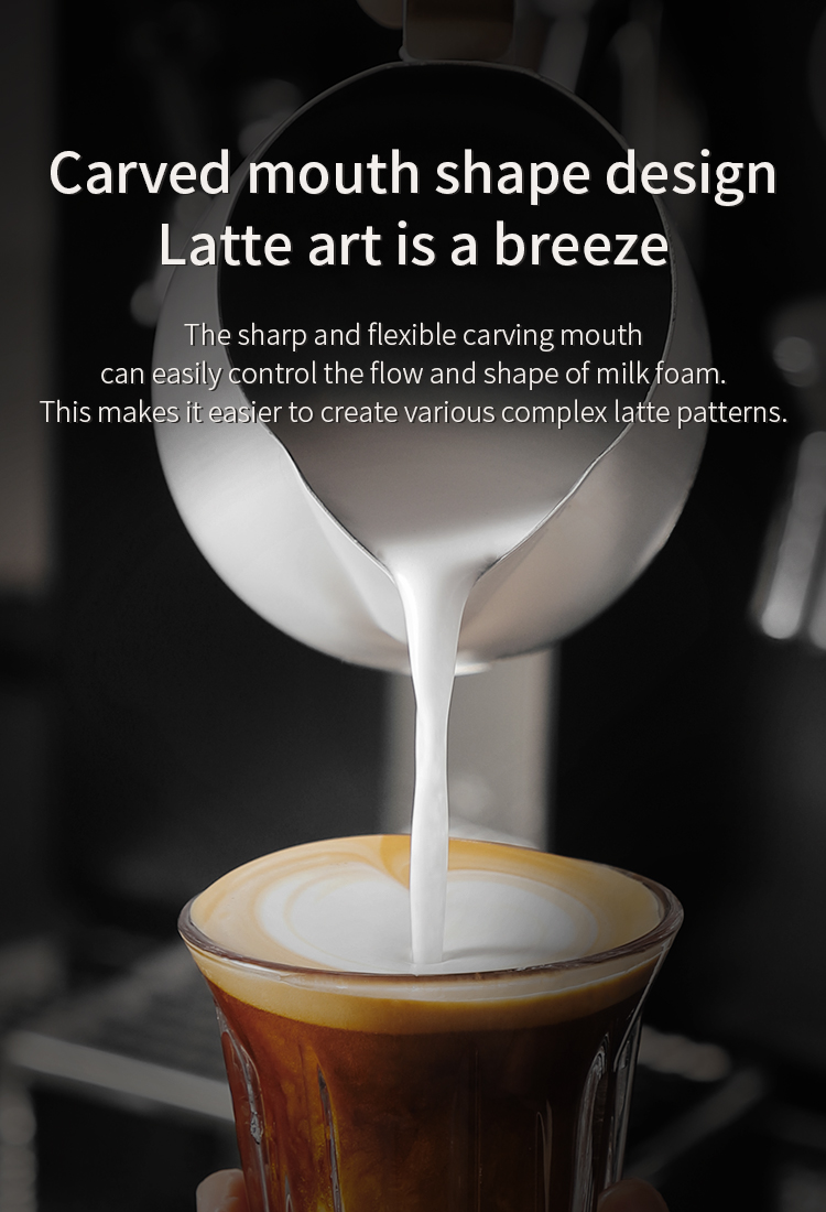 BINCOO Coffee Latte Art Vat Coffee Milk Jar Sea Carving Vat Nozzle ...