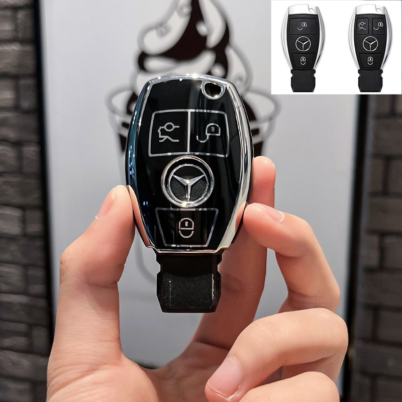 Mercedes-Benz 2/3 Buttons Keychain TPU Car Key Cover For Mercedes-Benz ...