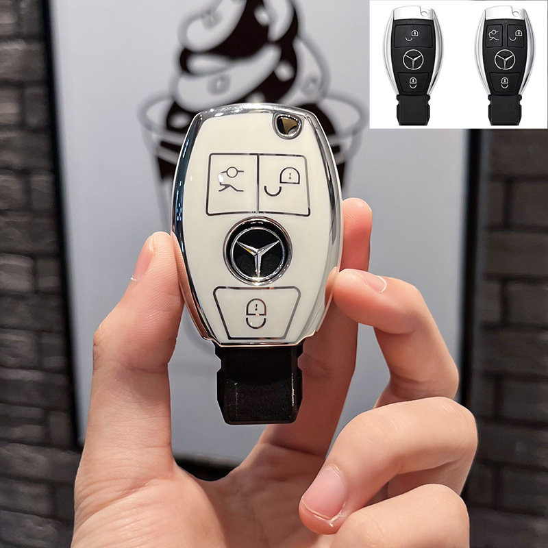 Mercedes-Benz 2/3 Buttons Keychain TPU Car Key Cover For Mercedes-Benz ...