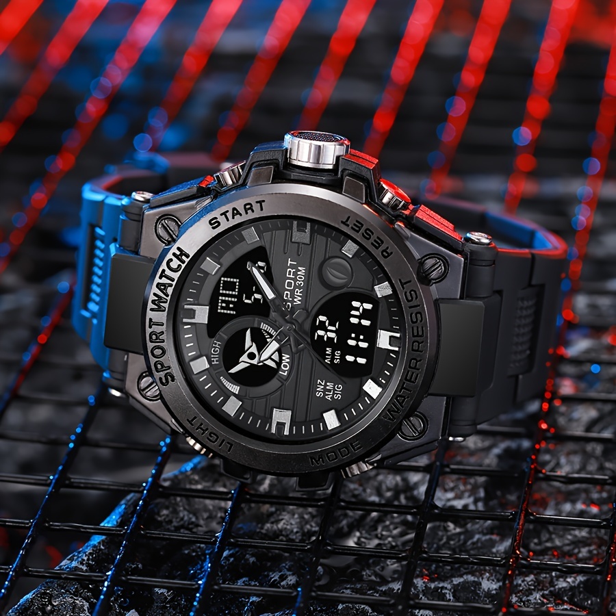 Multifunctional Outdoor Sports Watch - Dual Display Electronic Watch ...