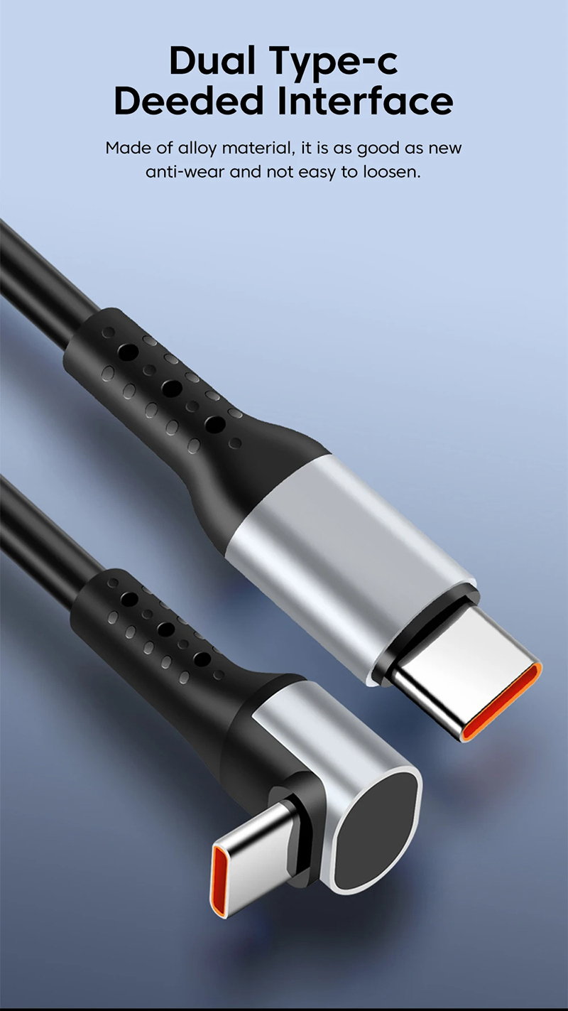 Blind Insertion 90°Stereoscopic Elbow Super Fast Charging Cable 66W ...