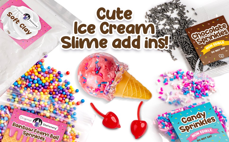 DIY Ice Cream Slime Kit for Girls, Amazing Ice Cream Slime Making Kit ...
