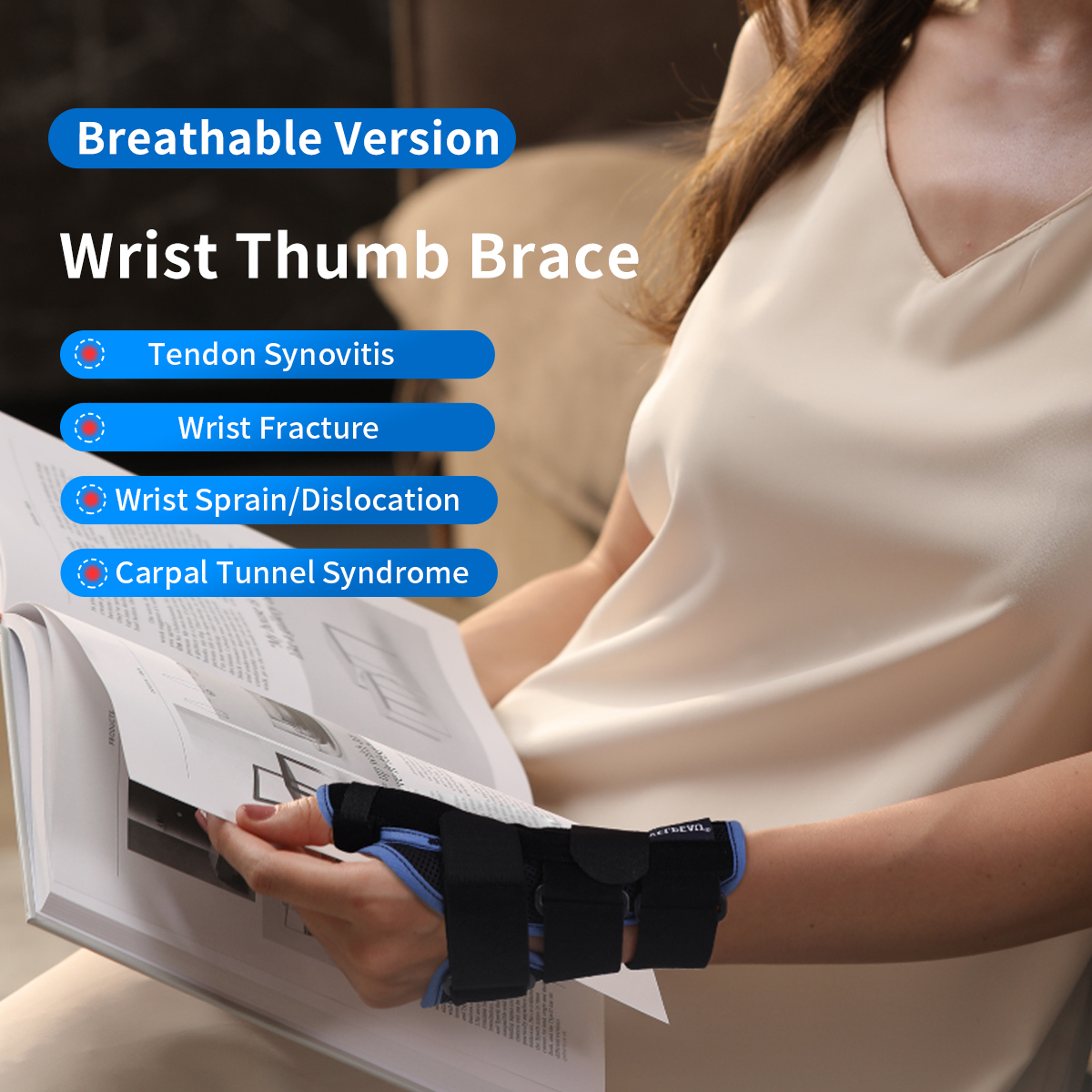 VELPEAU Wrist Support Thumb Spica Splint Support for De Quervain's ...