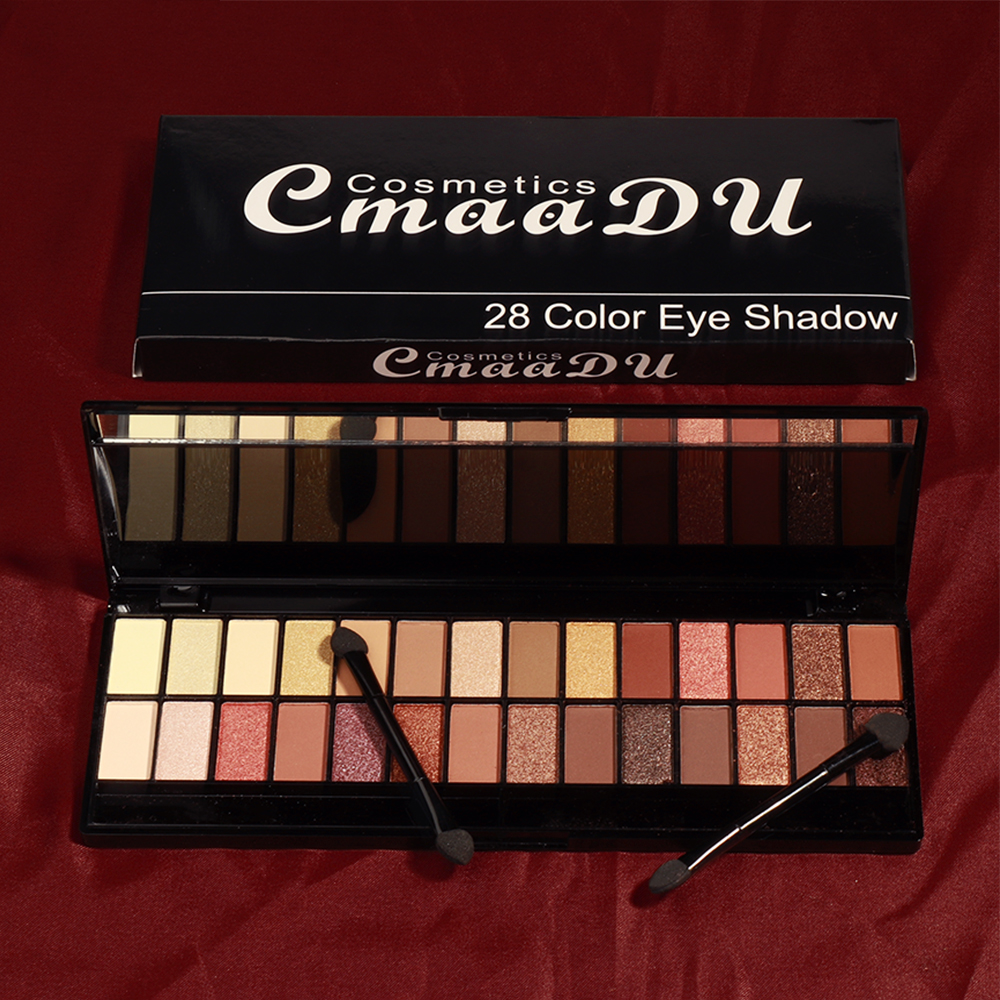 CmaaDu 28 Color Matte Pearl Eyeshadow Palette Stage Makeup Set Durable ...