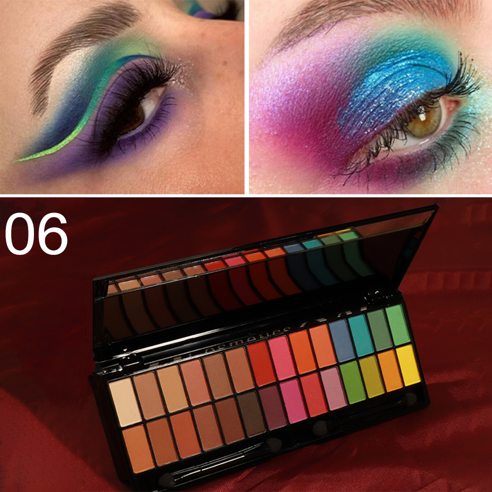 CmaaDu 28 Color Matte Pearl Eyeshadow Palette Stage Makeup Set Durable ...
