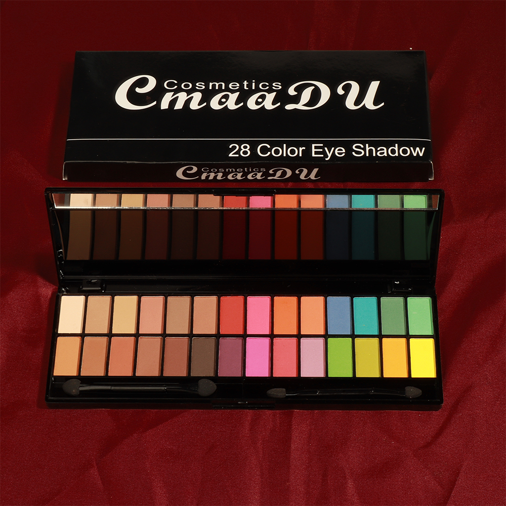 CmaaDu 28 Color Matte Pearl Eyeshadow Palette Stage Makeup Set Durable ...