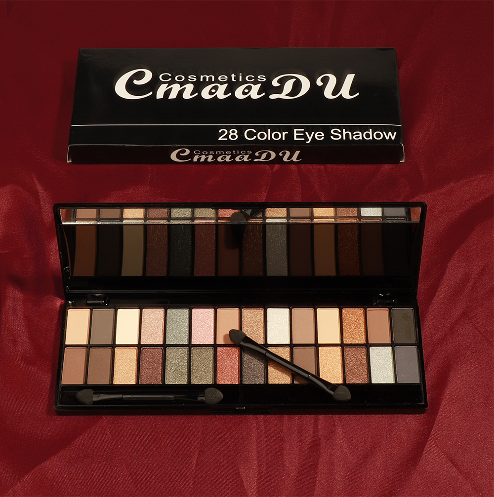 CmaaDu 28 Color Matte Pearl Eyeshadow Palette Stage Makeup Set Durable ...