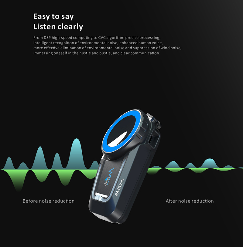 Beemall Mesh Intercom Maxto M6S Motorcycle Group 8 Riders 1KM Automatically Re-connect Bluetooth ...