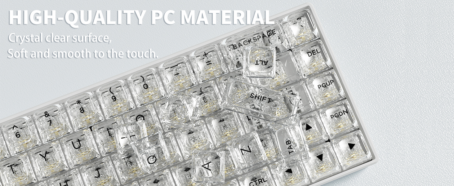 Clear Keycaps 155 Keys NSA Profile Transparent Keycap PC Material for ...