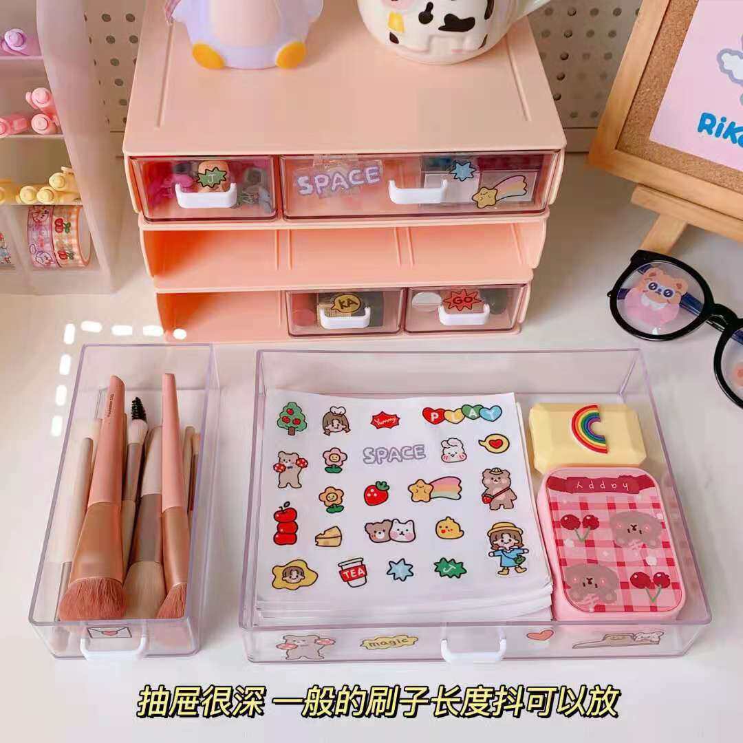 Ins Desktop Storage Drawer Desk Storage Box Desk Organizer 1/2/3 Grid ...