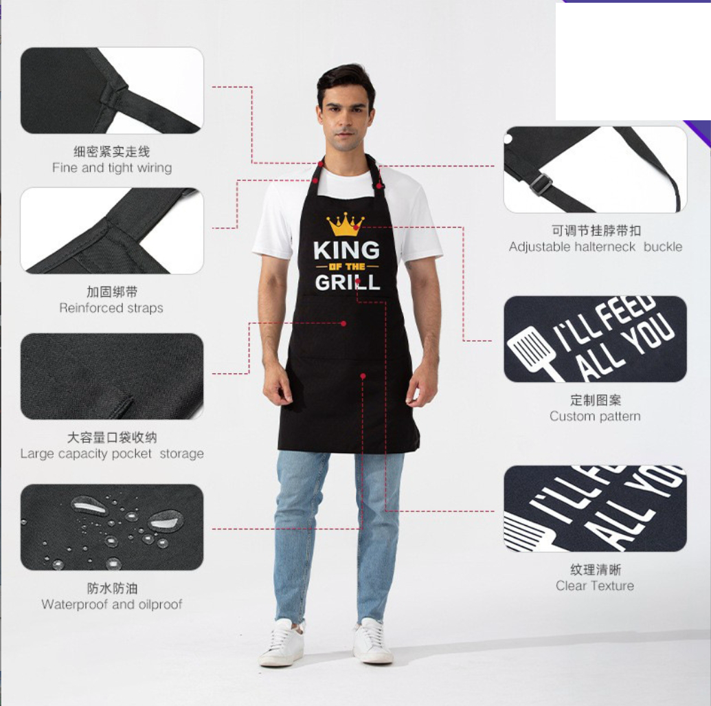 Ready Stock apron murah viral home kitchen apron black halter neck ...