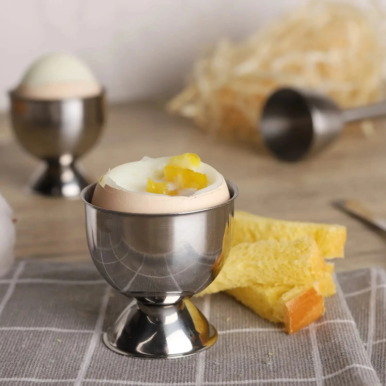 4PCS Egg Cup Stainless Steel Egg Holder Easy to Clean Creative ...