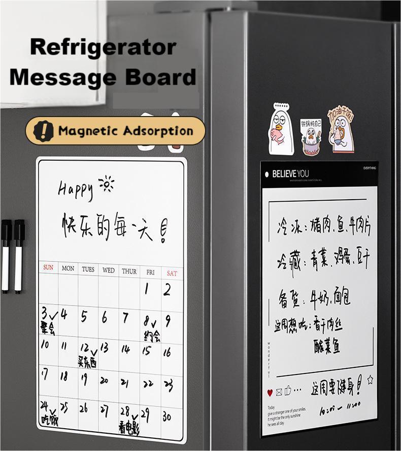 SWEETHOME Magnetic Refrigerator Message Board With Marker Reusable ...