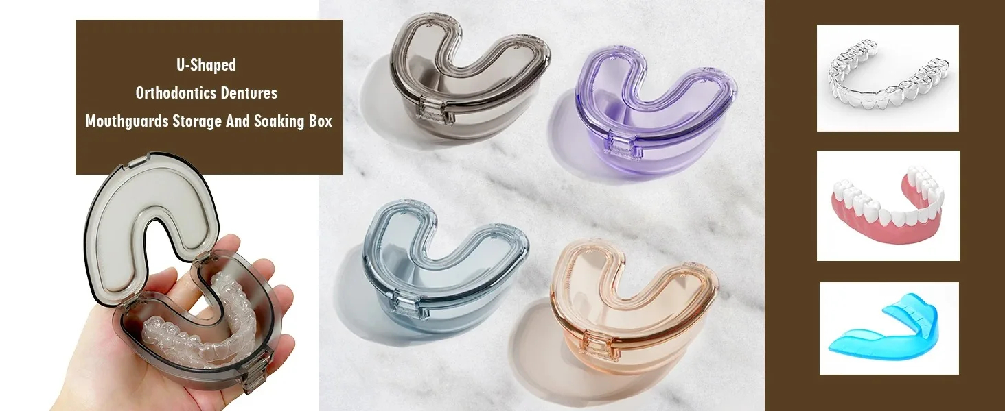 Portable Denture Retainer Case Dental Orthodontic Braces Tray Box Vent ...