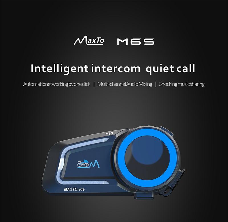 2024 New Maxto M6S Motorcycle Mesh Intercom Group 8 Riders 1KM Automatically Re-connect ...