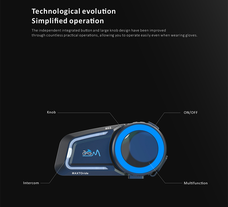 2024 New Maxto M6S Motorcycle Mesh Intercom Group 8 Riders 1KM Automatically Re-connect ...