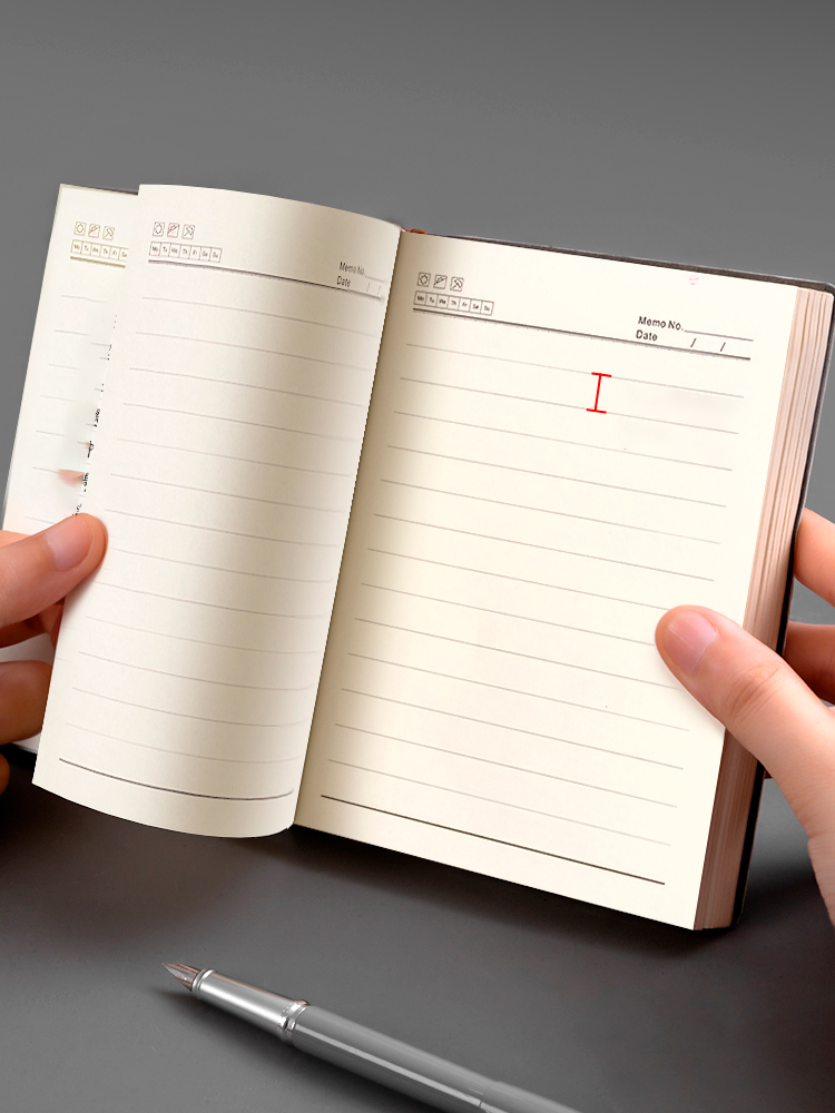 1 A6 soft leather notebook, suitable for university student supplies ...