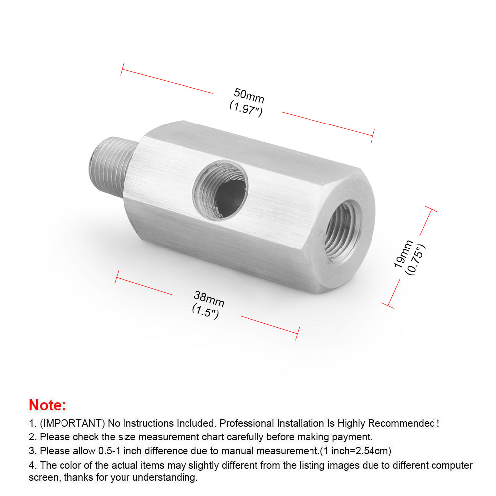 Stainless Steel Side Holes 1/8"NPT Female To M16 M12 M10 M14 1/8NPT 1/4NPT Oil Pressure Sensor ...