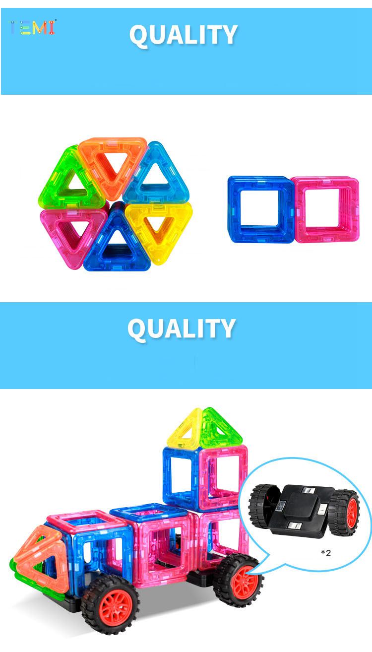 TEMI 38 PCS Magnet Building Tiles Clear Magnetic bricks 3D Building ...