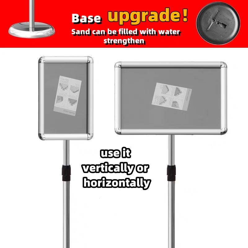 A3/A4 Metal Display Pedestal Sign Floor Holder Stand/Snap Frame Poster ...