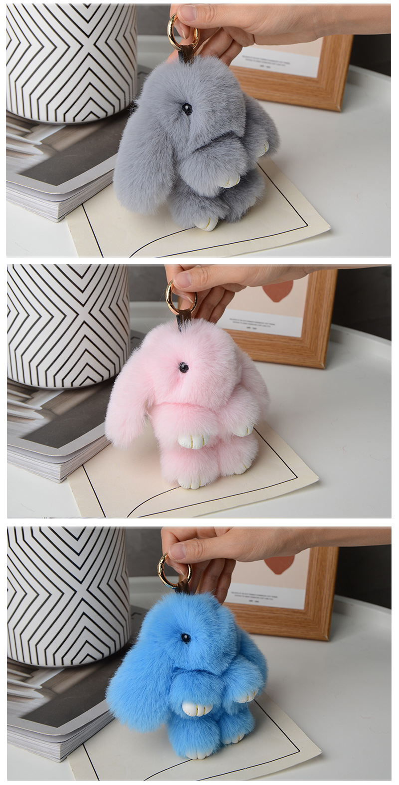 1pc Imitation Cute and Cute Rabbit Plush Rabbit Pendant Bag Pendant ...