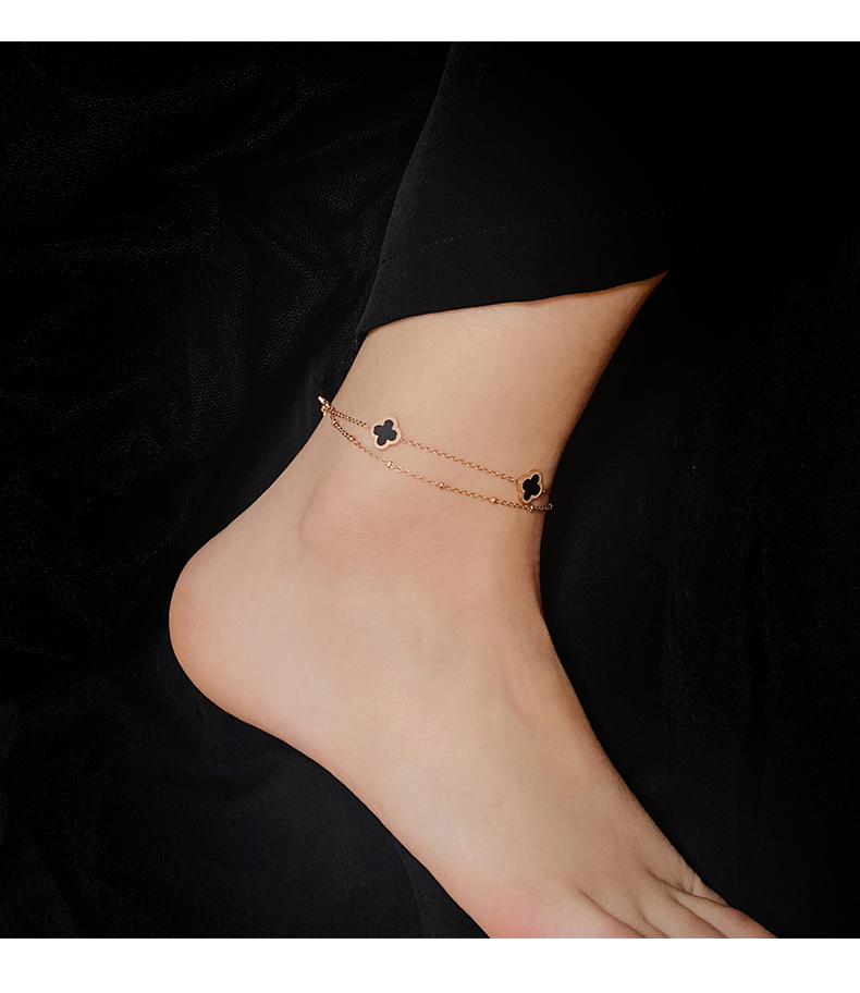 Korean Tianium Steel Anklet Simple Elegant Jewelry for Women Does Not ...